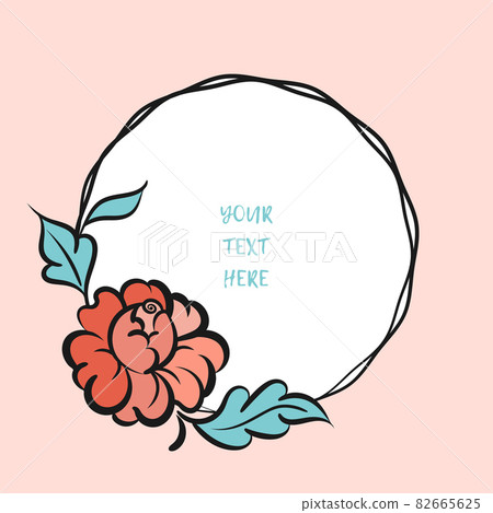 Folklore rose wreath, floral decorative rounded... - Stock Illustration ...