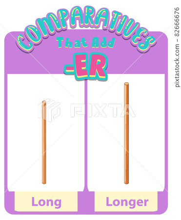 Comparative adjectives for word long - Stock Illustration [82666676 ...