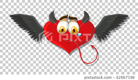 Heart shape devil with facial expression - Stock Illustration [82667196 ...