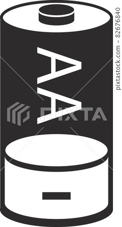 The icon of the negative charge of the AA battery. - Stock Illustration ...