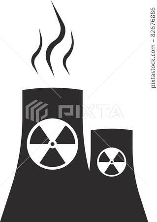 The icon of a nuclear power plant with a... - Stock Illustration ...