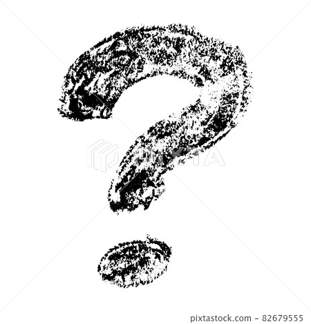 Black color grunge textured in question mark... - Stock Illustration ...