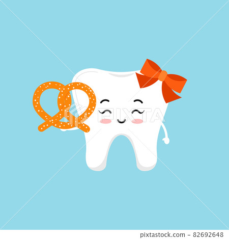 Octoberfest teeth with pretzel food icon isolated. - Stock Illustration ...