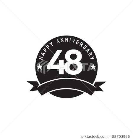48th year anniversary logo design template - Stock Illustration ...