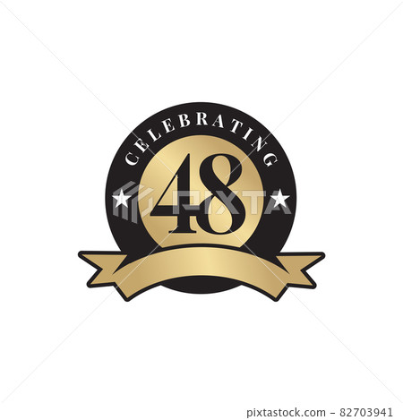 48th year anniversary logo design template - Stock Illustration ...