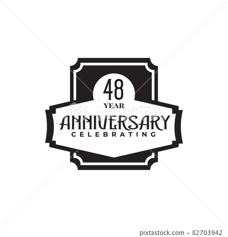 48th year anniversary logo design template - Stock Illustration ...