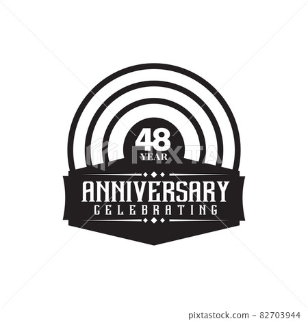 48th year anniversary logo design template - Stock Illustration ...