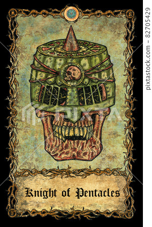 Knight of pentacles. Minor Arcana tarot card... - Stock Illustration [82705429] - PIXTA