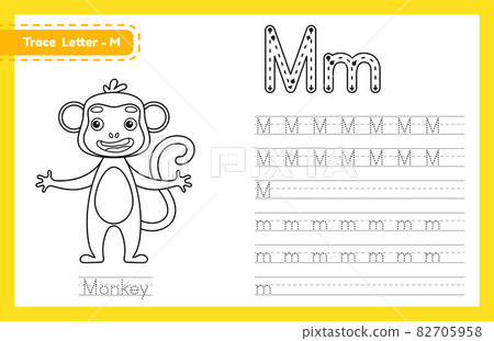 Trace letter M uppercase and lowercase.... - Stock Illustration ...