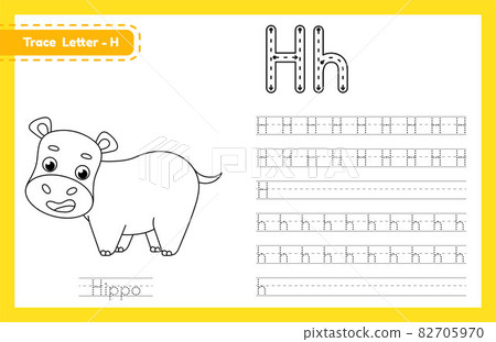 Trace letter H uppercase and lowercase.... - Stock Illustration ...