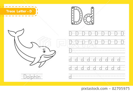 Trace letter D uppercase and lowercase.... - Stock Illustration ...