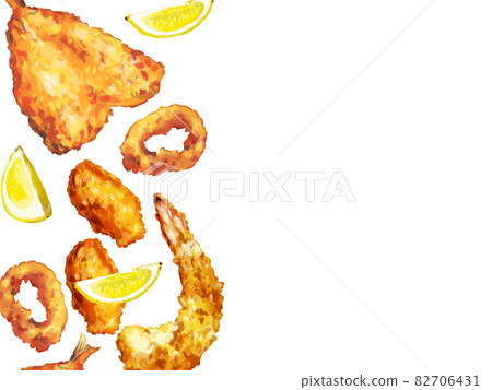 Hand-painted watercolor thick-painted seafood... - Stock Illustration ...