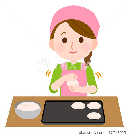 Bread making 2 Illustration of a woman who... - Stock Illustration ...