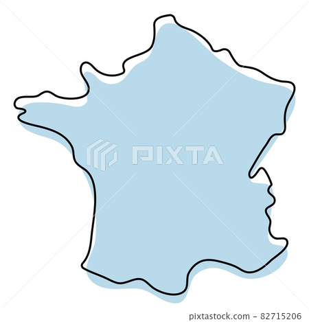 Stylized simple outline map of France icon....-插圖素材 [82715206] - PIXTA圖庫
