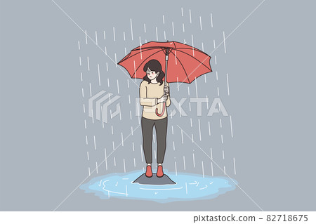 Bad weather, rain, storm concept - Stock Illustration [82718675] - PIXTA
