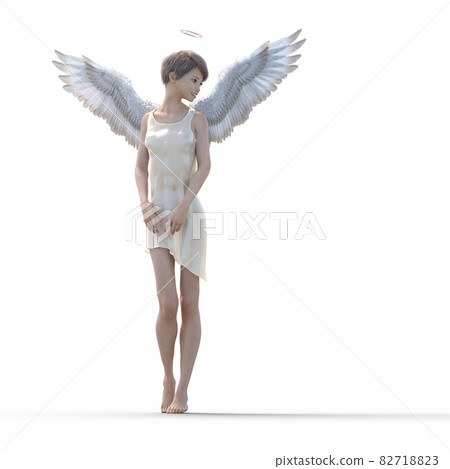 Beautiful leg angel perming 3DCG illustration... - Stock Illustration ...