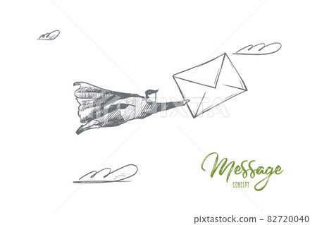 Message concept. Hand drawn isolated vector. - Stock Illustration ...