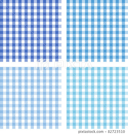 Plain weave gingham check set / blue - Stock Illustration [82723510 ...