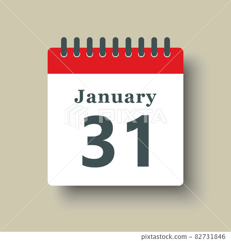 Icon day date 31 January, template calendar page - Stock Illustration ...
