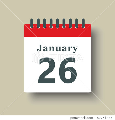 Icon day date 26 January, template calendar page - Stock Illustration ...