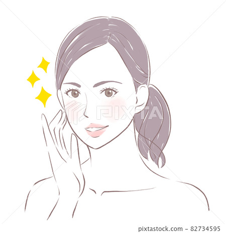 A woman with beautifully shining skin - Stock Illustration [82734595 ...