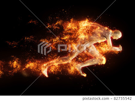 3d illustration of a runner seen from the side - Stock Illustration ...