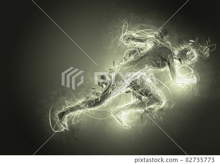 3d illustration of a runner seen from the side - Stock Illustration ...