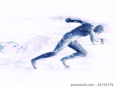 3d illustration of a runner seen from the side - Stock Illustration ...