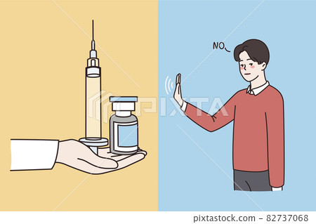 Refusal from drugs and narcotic concept - Stock Illustration [82737068 ...