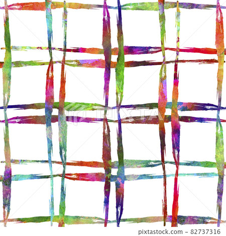 Watercolor Brush Plaid Seamless Pattern Grange... - Stock Illustration ...