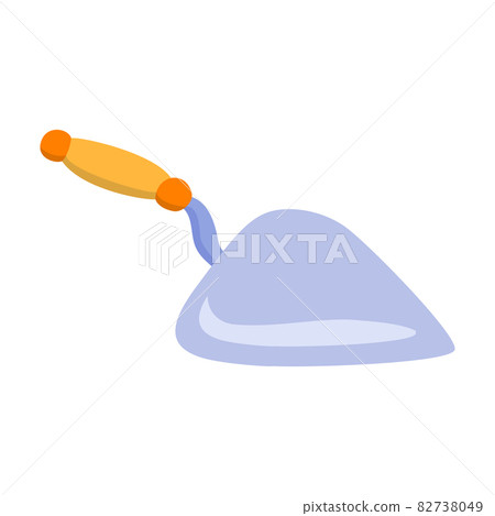 A cement spoon serves to stir the cement-sand... - Stock Illustration ...
