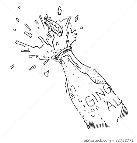 Ginger ale pen drawing cut illustration - Stock Illustration [82738771 ...
