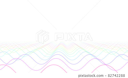 Wave Wave Neon Line Rainbow Rainbow Color... - Stock Illustration ...