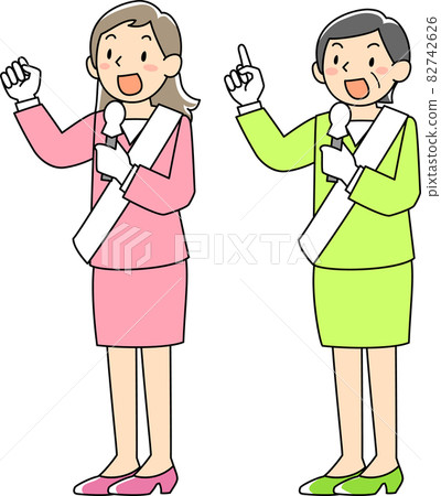 Female candidate giving an election speech - Stock Illustration ...