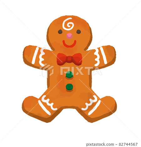 Hand-painted cute cookie man - Stock Illustration [82744567] - PIXTA