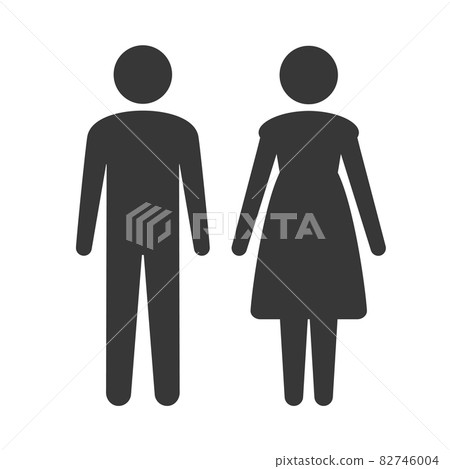Two standing men and women pictogram icons:... - Stock Illustration ...