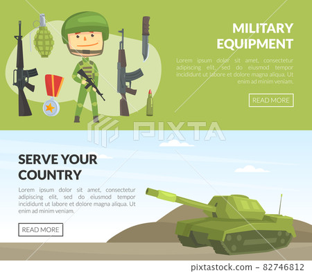 Landing Page with Soldier and Military... - Stock Illustration ...