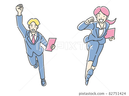 Business person running through - Stock Illustration [82751424] - PIXTA