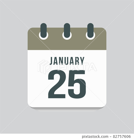 Icon day date 25 January, template calendar page - Stock Illustration ...