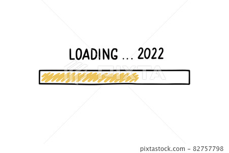 2022 New year loading bar doodle - Stock Illustration [82757798] - PIXTA