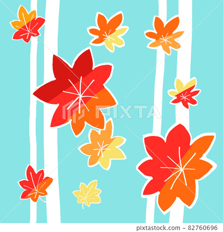 Japanese pattern of autumn leaves scattered on... - Stock Illustration ...