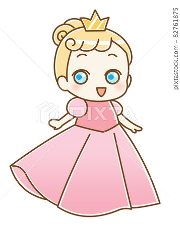 Cute princess pink facing left - Stock Illustration [82761875] - PIXTA