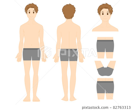 Male full-body illustration, beauty hair... - Stock Illustration ...