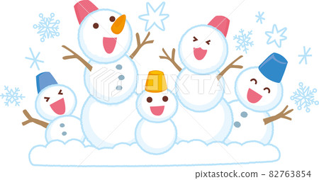 5 snowmen - Stock Illustration [82763854] - PIXTA