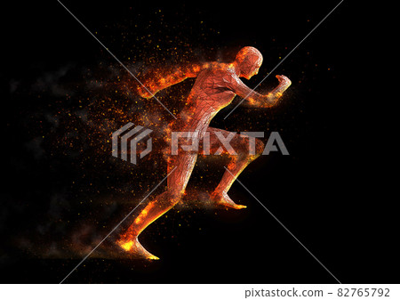 Illustration of a person who burns energy and runs - Stock Illustration ...