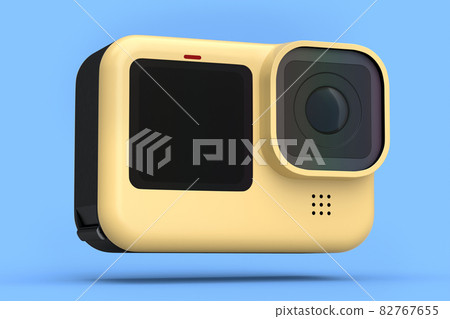 Photo and video lightweight yellow action... - Stock Illustration ...