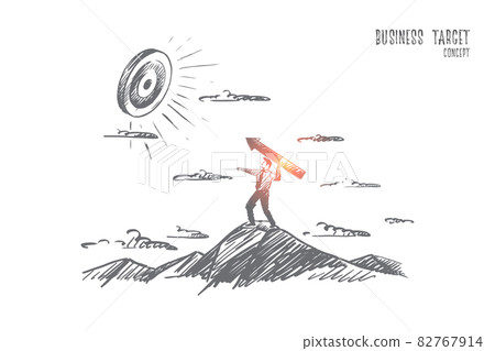 Business target concept. Hand drawn isolated... - Stock Illustration ...
