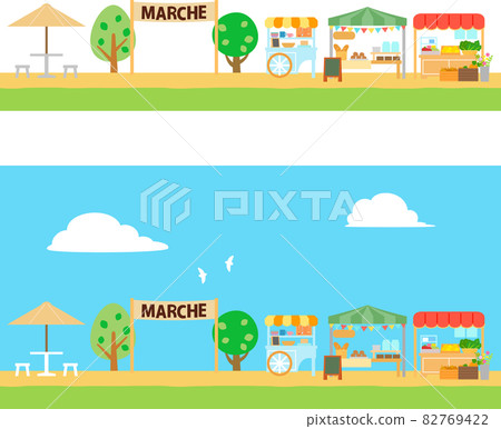 Marche, market background material - Stock Illustration [82769422] - PIXTA