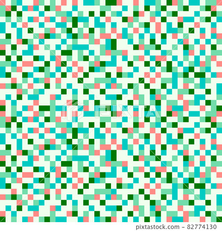 Pixel seamless pattern design spring green tones - Stock Illustration ...