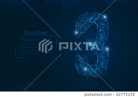 Abstract isolated blue image of a number three.... - Stock Illustration ...